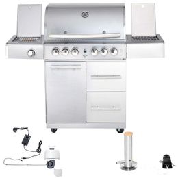 Allgrill Top-Line Modular chef l Gasgrill 4 Brenner/Backburner/Schubladen Grill mit STEAKZONE®/AIR-System/Smokesystem