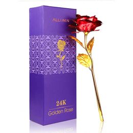 Amirror Smart Ug - Goldene Rosenblume, konservierte Blumenrose, nie verblassende Rosen Geschenkidee zum Valentinstag, Muttertag, Erntedankfest,