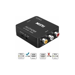 Amirror Smart Ug - RCA-zu-HDMI-Adapter, AV-zu-HDMI-Konverter, AV-zu-HDMI-Adapter, unterstützt 1080P mit USB-Ladekabelabdeckung für