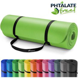 Yogamatte Fitnessmatte Gymnastikmatte Pilates 185x60x1,5cm Hellgrün - TRESKO