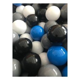 Bällebad Bälle 1000 Stück 7cm, weiß, blau, grau, schwarz