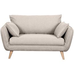 Miliboo Skandinavisches 2-Sitzer-Sofa beige mit Füßen aus massivem Buchenholz creep - Beige