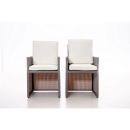 Jet-Line 2er-Set Stühle Bali ingrau hochwertig Rattan Aluminium