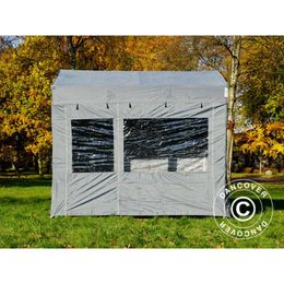 Dancover Faltzelt Faltpavillon Wasserdicht FleXtents pro Trapezo 2x3m Grau, mit 4 Seitenwänden - Grau