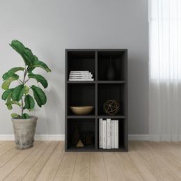 Bücherregal/Sideboard, Standregal, Aufbewahrungsregal, Bücherschrank für Wohnzimmer Schwarz 66x30x97,8 cm Holzwerkstoff OQN90385 MAISONCHIC