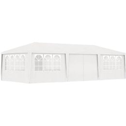 Profi-Partyzelt Gartenzelt Zelt für Camping/Markt/Festival Pavillon Faltbar mit Seitenwänden 4×9 m Weiß 90 g/m² XDGN370555 MAISONCHIC