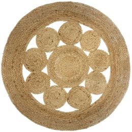 Durchbrochener Juteteppich Esra d 80 cm Atmosphera Beige