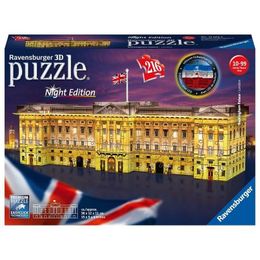 RAVENSBURGER VERLAG Ravensburger 3D Puzzle Buckingham Palace bei Nacht 12529 - leuchtet im Dunkeln - der Buckingham Palast zum selber Puzzeln ab 8 Jahren