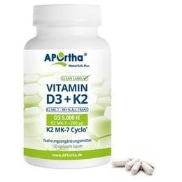 APOrtha® Vitamin D3 5.000 IE + Vitamin K2 MK-7 Cyclo® 200 μg - 120 vegetarische Kapseln 120 St