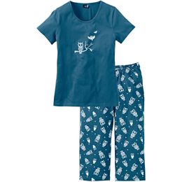 bonprix Capri Pyjama mit kurzen Ärmeln