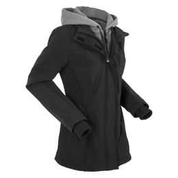 bonprix Softshell-Longjacke, wasserabweisend 2 in 1-Optik