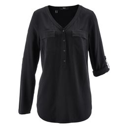 bonprix Bluse mit V-Ausschnitt, Langarm