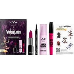 Nyx Cosmetics NYX Professional Makeup Lippen Make-up Lippenstift Geschenkset Shout Loud Satin Lipstick 18,5 g + Epic Ink Liner Black 1 ml + The Marshmellow Primer 30 ml + On The Rise Volume Liftscara Black 10 ml + Sticker