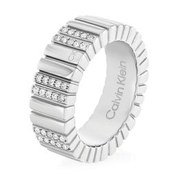 Calvin Klein Fingerring Schmuck Edelstahl Fingerring Damenring TIMELESS, mit Glasstein, silberfarben