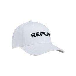 Replay Baseball Cap COMPONENTE NATURALE mit Logo-Stickerei, weiß