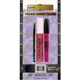 Nyx Cosmetics NYX Professional Makeup Augen Make-up Mascara X-mas Vegan Sweet Glam Epic Ink Liner 1 ml + Lingerie XXL Liquid Matte Lipstick 4 ml + On The Rise Volume Mascara 10 ml