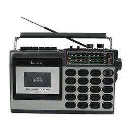 Soundmaster RR18SW Radiokassettenrecorder, Analog, FM, AM, KW, Schwarz