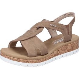 Rieker Sandalen, Keilabsatz, Elastikeinsatz, für Damen, braun, 39