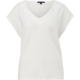 comma, T-Shirt, V-Ausschnitt, überschnittene Ärmel, für Damen, weiß, 42