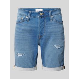 Jack & Jones Regular Fit Jeansshorts im Used-Look Modell 'RICK'