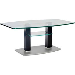 Couchtisch EVE COLLECTION Tische Gr. B/H/T: 110 cm x 46 cm x 70 cm, grau (silber, kg, eiche wengefarbig, klarglas) Couchtisch Glas-Couchtisch Glas-Couchtische