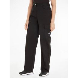 Calvin Klein Jeans Stretch-Hose STRETCH TWILL HIGH RISE STRAIGHT, schwarz