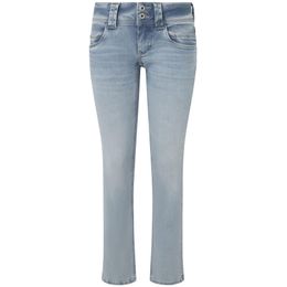 Slim-fit-Jeans Pepe Jeans "Jeans SLIM LW" Gr. 31, Länge 32, blau (bl. powerfle) Damen Jeans Röhrenjeans