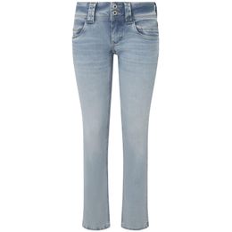 Slim-fit-Jeans Pepe Jeans "Jeans SLIM LW" Gr. 27, Länge 32, bl. powerfle Damen Jeans Röhrenjeans