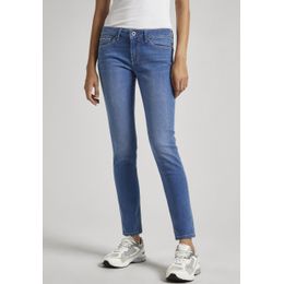 Skinny-fit-Jeans Pepe Jeans "SKINNY LW" Gr. 28, Länge 32, blau (medium used) Damen Jeans Röhrenjeans