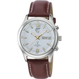 Funkuhr ETT "EGS-11248-12L" Armbanduhren braun Herren Solaruhren