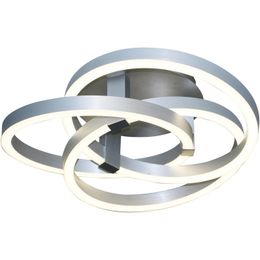 Näve LED Deckenleuchte NÄVE "Divora" Lampen Gr. Ø 55 cm Höhe: 18 cm, grau (aluminiumfarben) LED Deckenlampen