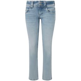 Slim-fit-Jeans Pepe Jeans "Jeans SLIM LW" Gr. 26, Länge 32, blau (bl. powerfle) Damen Jeans Röhrenjeans