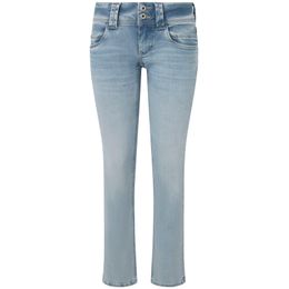 Slim-fit-Jeans Pepe Jeans "Jeans SLIM LW" Gr. 25, Länge 32, blau (bl. powerfle) Damen Jeans Röhrenjeans