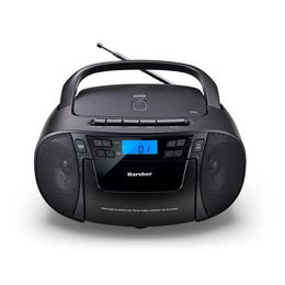 Kärcher Karcher RR 5045 tragbares CD Radio (CD-Player, Kassettenplayer, UKW Radio, USB / AUX-In) schwarz