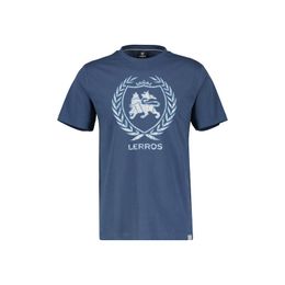 Lerros T-Shirt »T-Shirt mit Logoprint« STORM BLUE 3XL 3XL Gerippter Rundhalsausschnitt