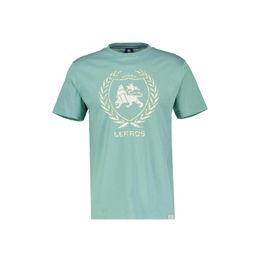 Lerros T-Shirt »T-Shirt mit Logoprint« DUSTY MINT L L Gerippter Rundhalsausschnitt
