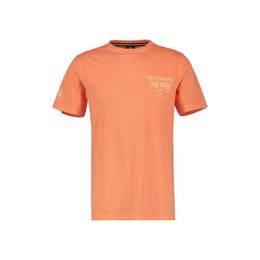 Lerros T-Shirt »T-Shirt für Herren mit Brustprint« MELLOW PEACH M M Gerippter Rundhalsausschnitt
