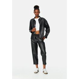 Mavi 7/8-Hose LEATHER PANTS Leder Look Hose, schwarz