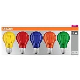 Osram LED Leuchtmittel 5er Color Box E27 2,5W multicolor, klar
