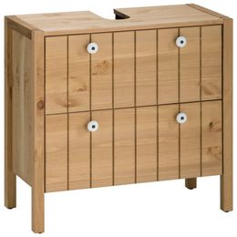 Home Affaire Waschbeckenunterschrank Tina Badmöbel, Schrank, Breite 57 cm, Massivholz, braun