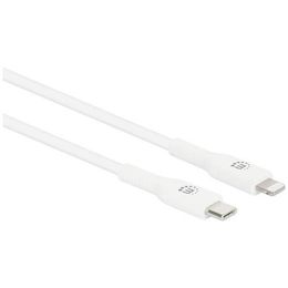 Manhattan USB-Kabel USB-C® Stecker, Apple Lightning Stecker 2.00 m Weiß 394529