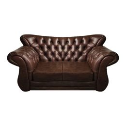JVmoebel 2-Sitzer Braun Luxus Sofa Zweisitzer Couch Chesterfield Wohnzimmer Polstermöbel