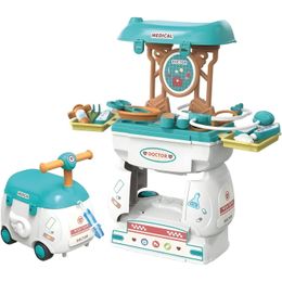 Kadii Spielzeug-Arztkoffer Spielzeug Set 2 in 1 Kinderfahrzeug Geschenk ab 3 Jahre 24 Teile