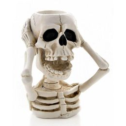 Horror-Shop Kerzenständer Weißes Skelett als Knochengerippe Teelichthalter 1