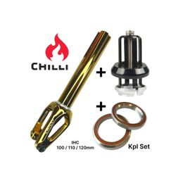 Chilli Pepper Chilli Stuntscooter Chilli Pro Scooters Slim Cut Stunt-Scooter Fork IHC Kit+ Headset Gold