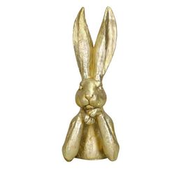 Posiwio Dekofigur Wunderschöner Hase Kopf gold Hasenkopf 14x12xH31cm Osterhase (1 St)