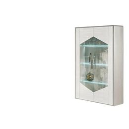 JVmoebel Glasvitrine Weiße Anrichte Luxus Schrank mit LED Wohnzimmermöbel Desing Neu (Vitrine) Made in Europe