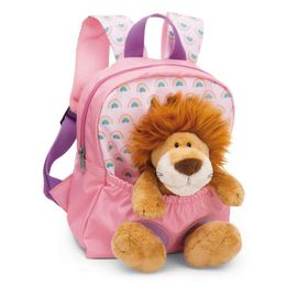 Nici Plüschfigur Nici 49849 Rucksack mit Plüschtier 21x26cm Löwe 25cm rosa