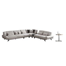 JVmoebel Ecksofa Weiße Wohnzimmer Garnitur Ecksofa L-Form Couch Beistelltisch Sofa 2tlg