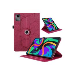 Wigento Tablet-Hülle Für Lenovo Tab M11 360 Grad Rotation Kunstleder Tasche Baum Muster